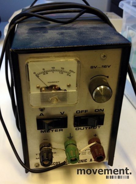 Solgt!Transformator Mascot Type 710,Regulerbar 8-16Volt 2A, brukt