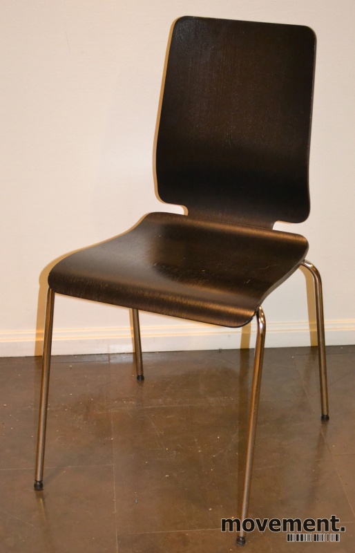 Solgt!Gilbert stol fra Ikea i mørk brun /krom, pent brukt