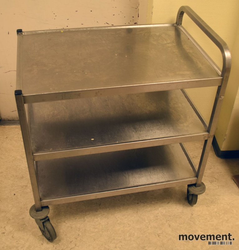 Solgt!Tralle i rustfritt stål /kjøkkentralle / trillebord / trillevogn ...