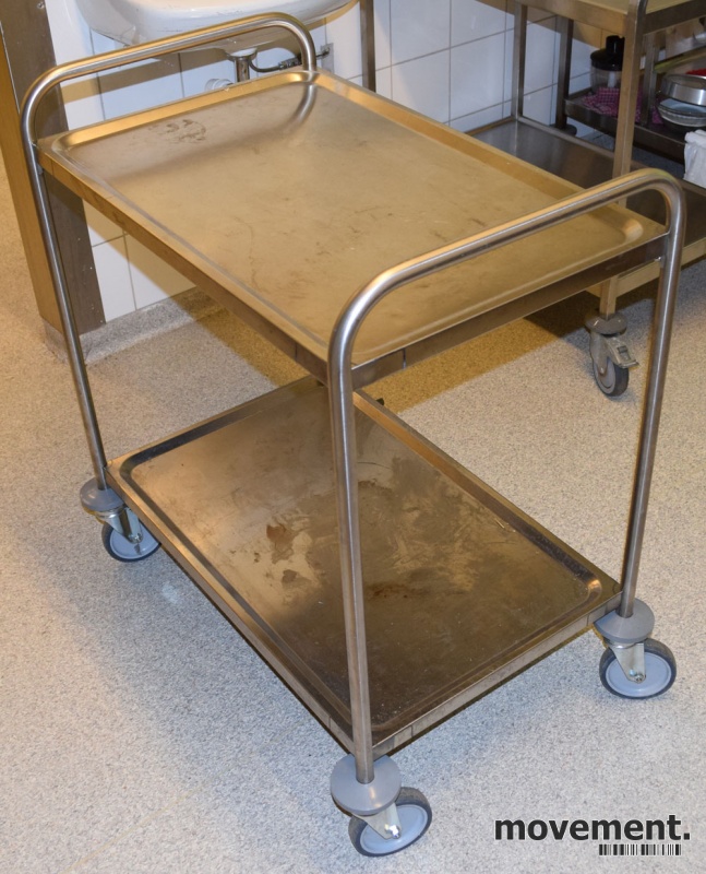 Solgt!Kantinetralle i rustfritt /kjøkkentralle / trillebord ...