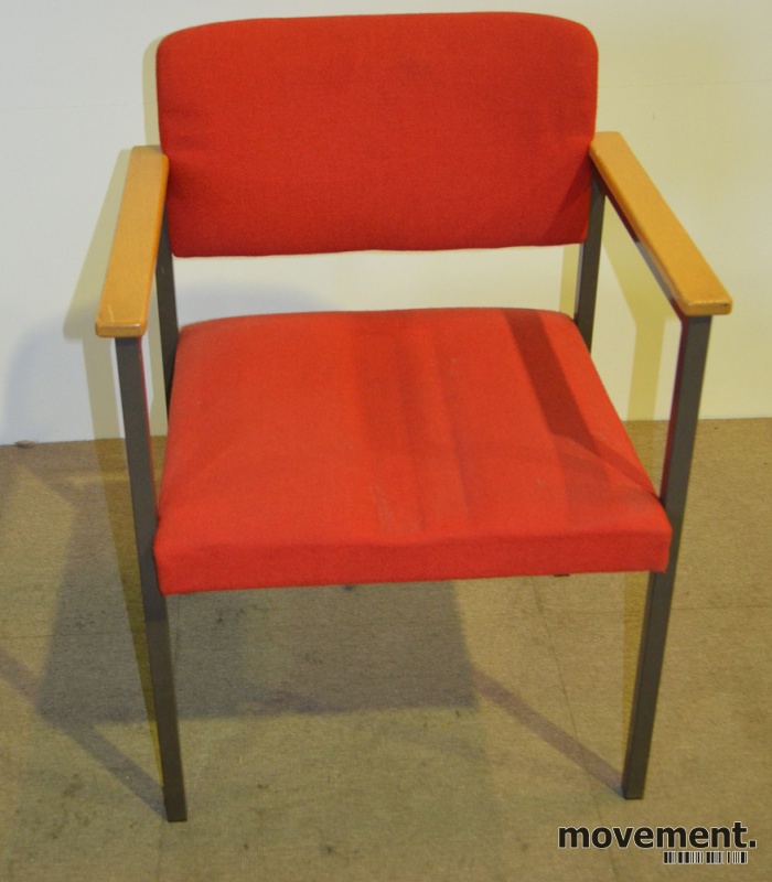 Solgt!Retro stoler med rødt trekk, brukt