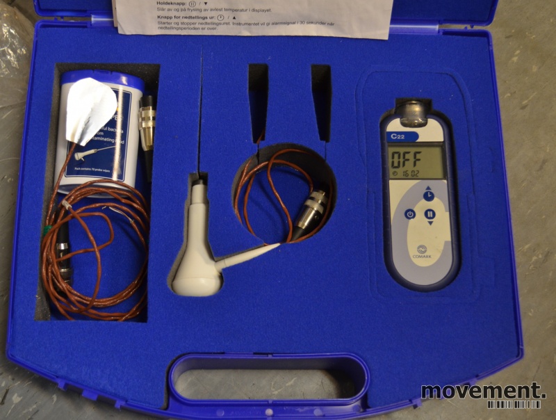 Solgt!Comark C22 termometer fornæringsmiddelbruk / IK mat, kit med ...