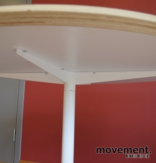 Solgt!Lite, rundt sidebord / loungebord ihvitt, Ø=100cm H=75, pent brukt