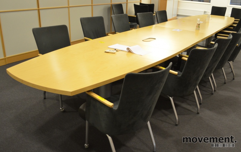 Solgt!Møtebord / konferansebord i bjerk,660x120cm, passer 22-24 ...