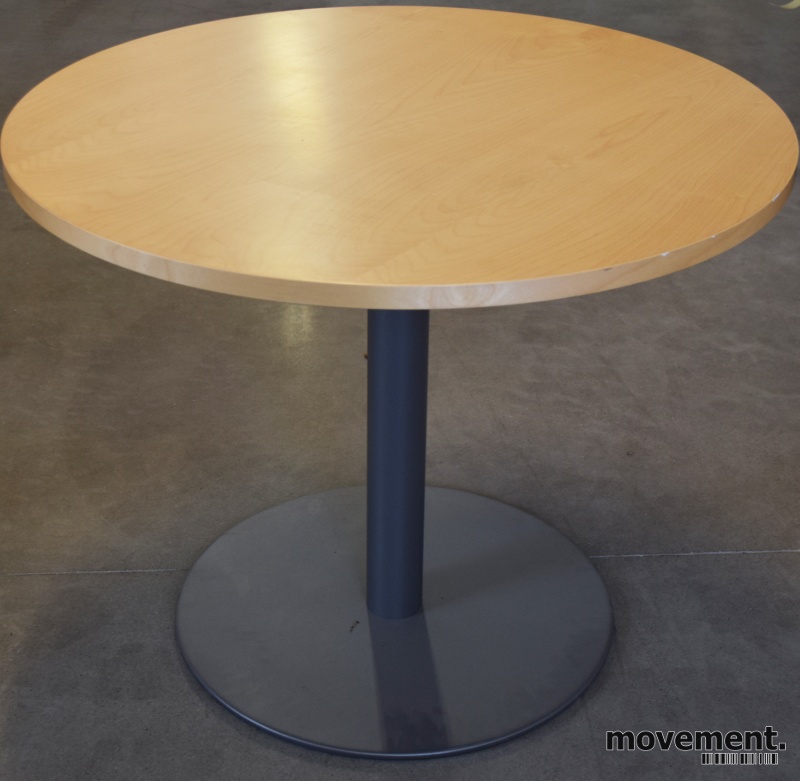 Solgt!Loungebord i bjerk / grått lite,rundt møtebord Ø=90cm, H=72,5cm ...