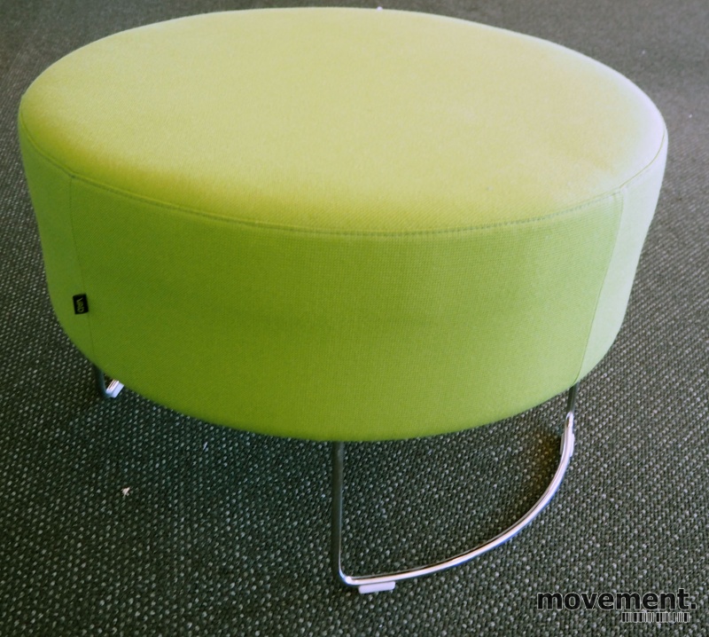 Solgt!VAD Pivot rund puff / puffmodul igrønt stoff, Ø=68cm, pent brukt