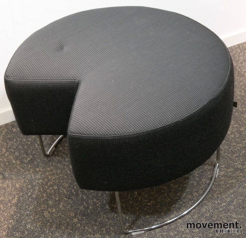 Solgt!VAD Pivot rund puff / puffmodul igråmønstret stoff, Ø=68cm, pent ...