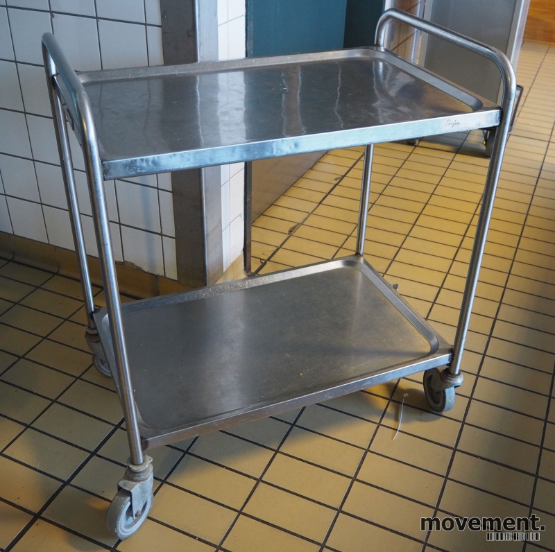 Solgt!Kantinetralle / trillevogn irustfritt stål, 82x52cm, 85cm høyde ...
