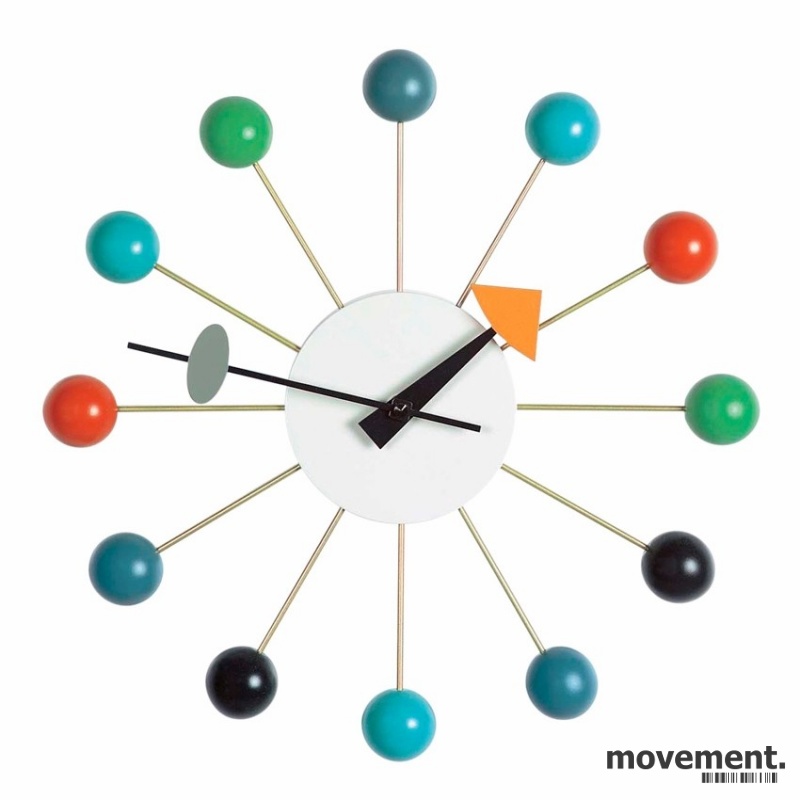 Solgt!Veggklokke / veggur fra Vitra, BallClock, design: George Nelson Ø ...