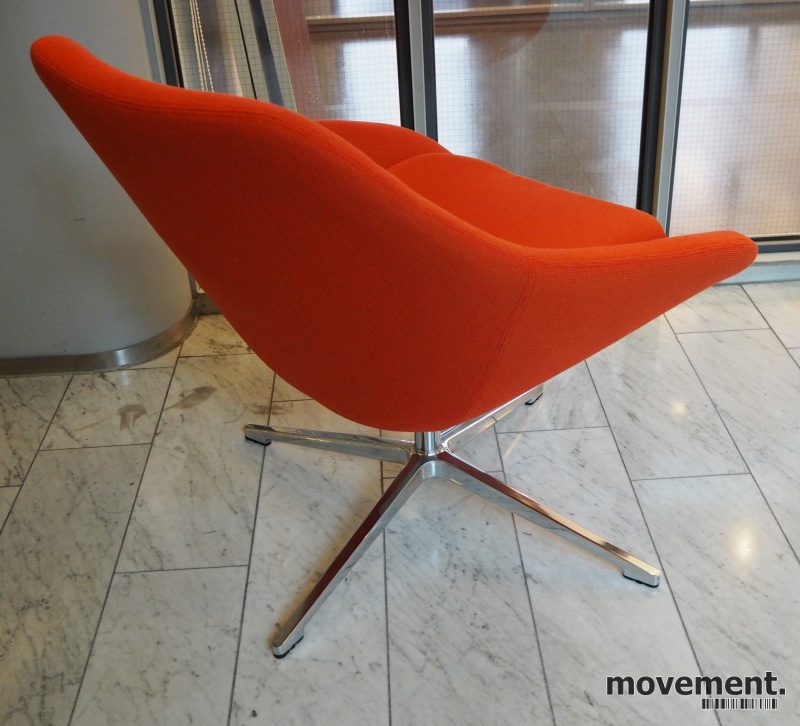 Solgt!Loungestol / lenestol i orangestoff / krom fra Allermuir, modell ...