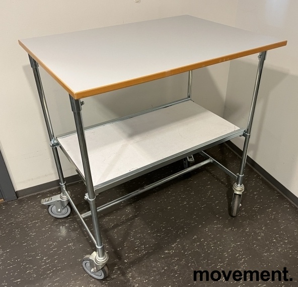 Solgt!Tralle / trillebord i stål/ lys gårlaminat / trillevogn, med 2 ...