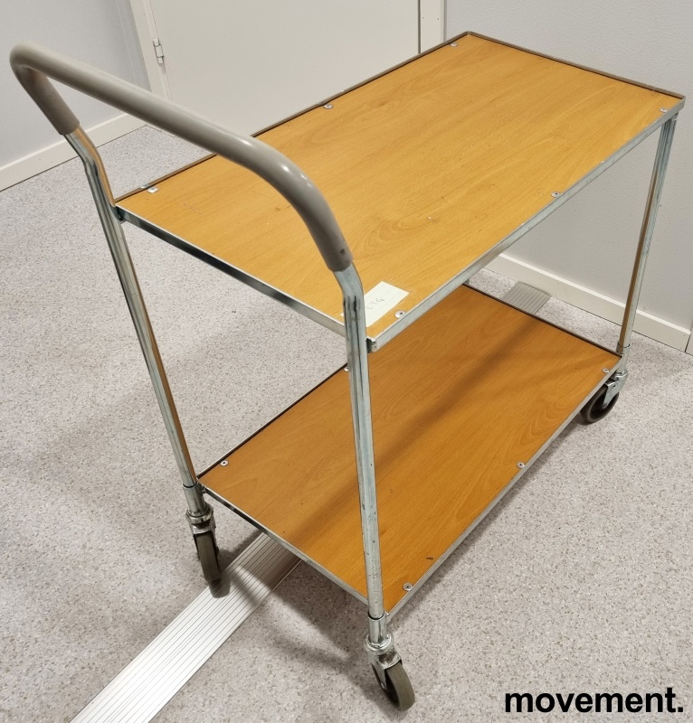 Solgt!Tralle / trillebord i stål/bøklaminat / trillevogn, med 2 ...