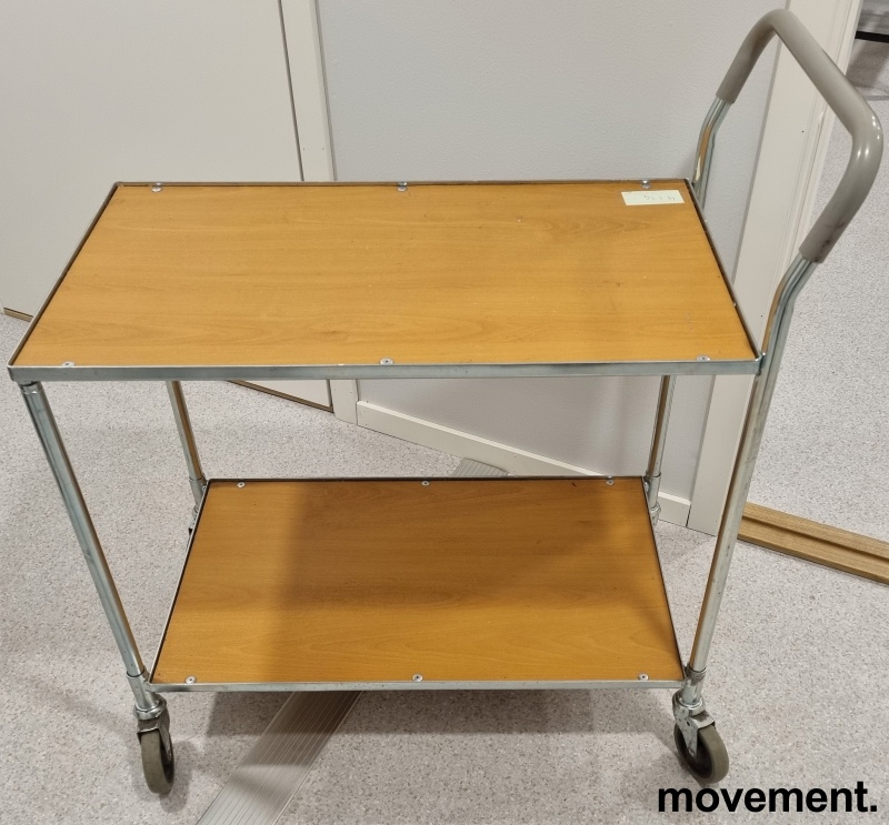 Solgt!Tralle / trillebord i stål/bøklaminat / trillevogn, med 2 ...