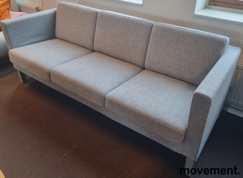 Solgt!Kinnarps Scandinavia 3-seter sofa igrått ullstoff, bredde 226cm ...