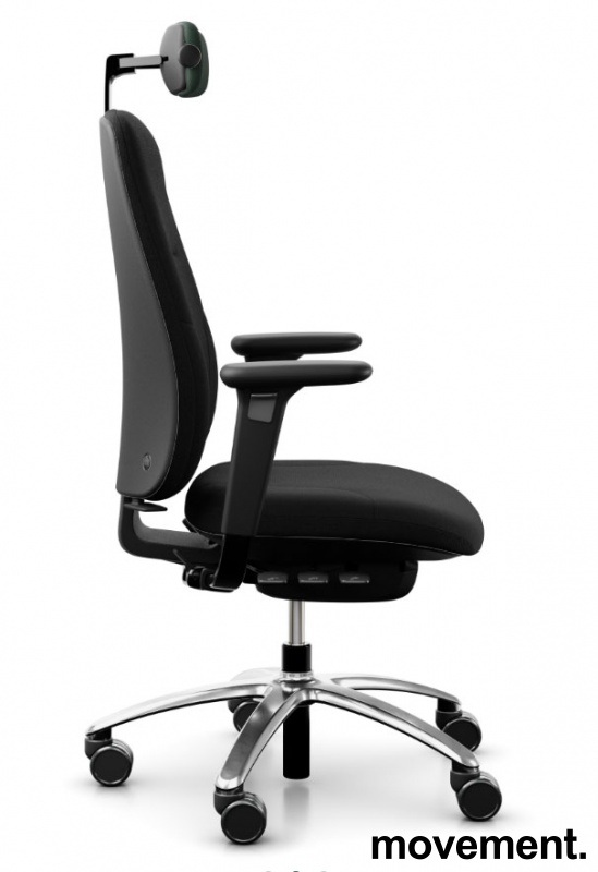 Solgt!Kontorstol: RH-stolen RH Logic 220i sort stoff, høy rygg ...