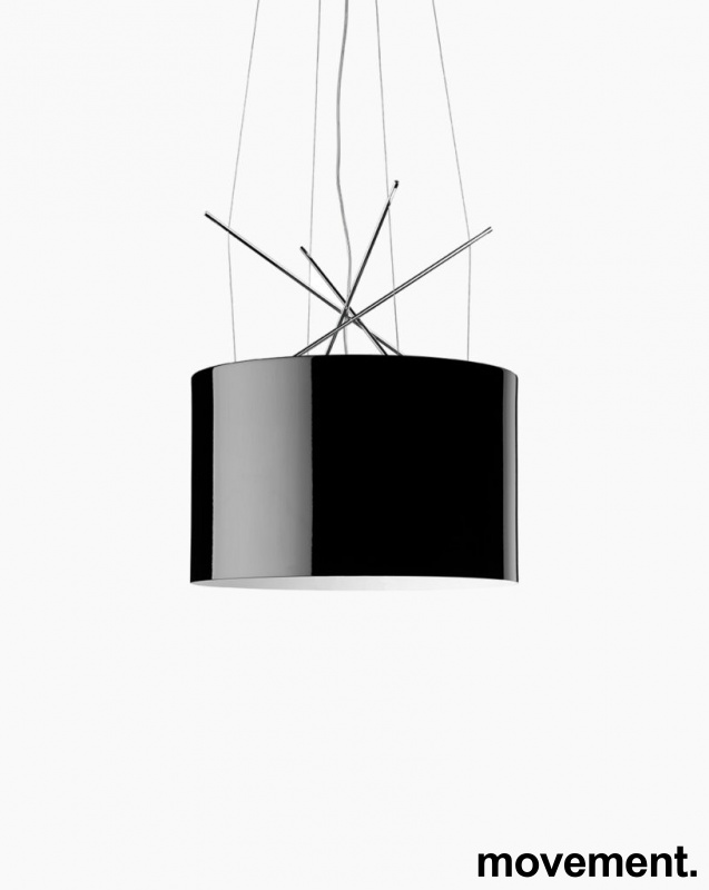 Solgt!Lekker design-taklampe fra Flos:Ray S Diff i sort, Ø=42cm, pent brukt