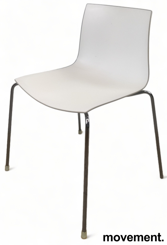 Solgt!Arper Catifa 46, stablebardesign-stol i beige og hvit plast ...