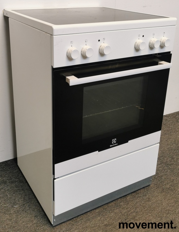 Solgt!Electrolux EKC60301OW frittståendekomfyr med keramisk topp, hvit ...