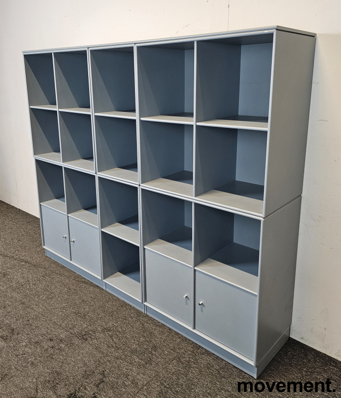 Solgt!Montana-reol, åpen reol, lys grå,175cm bredde, 148cm høyde, 38cm ...