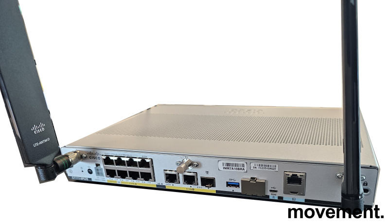Solgt!Cisco ISR 1100-series LTE-routerC111-8PLTE, pent brukt