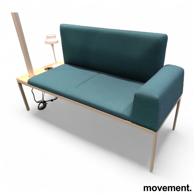 Create seating, 2-seter med bord ogarmlene høyre Blågrønt stoff ...